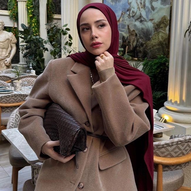 BAMBU PENYE ŞAL KOYU BORDO Online Satın Al! | Fresh Scarfs